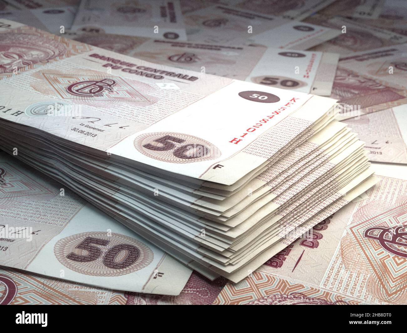 Money of DR Congo. Franc bills. CDF banknotes. 50 French. Business ...