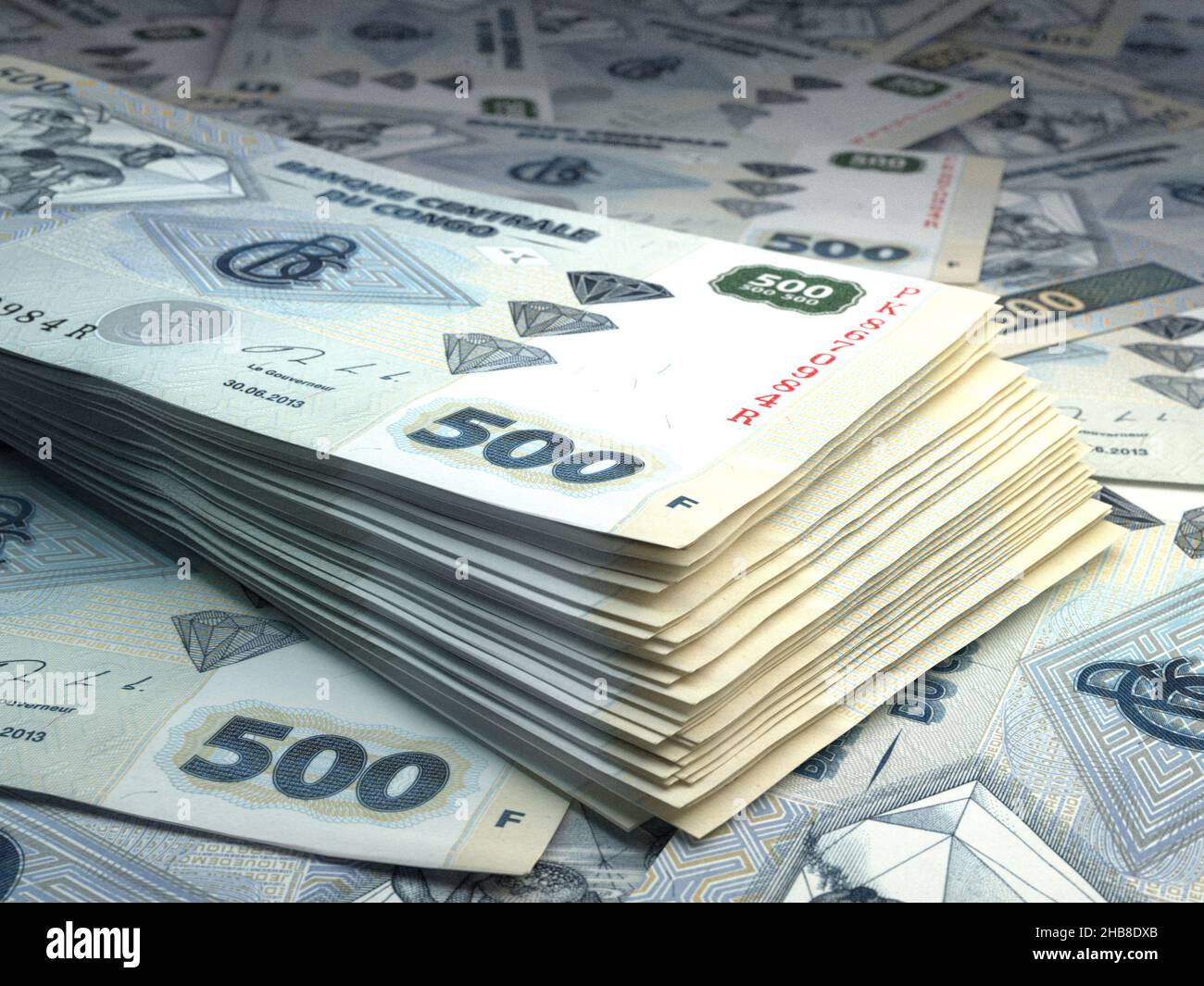 Money of DR Congo. Franc bills. CDF banknotes. 500 French. Business ...