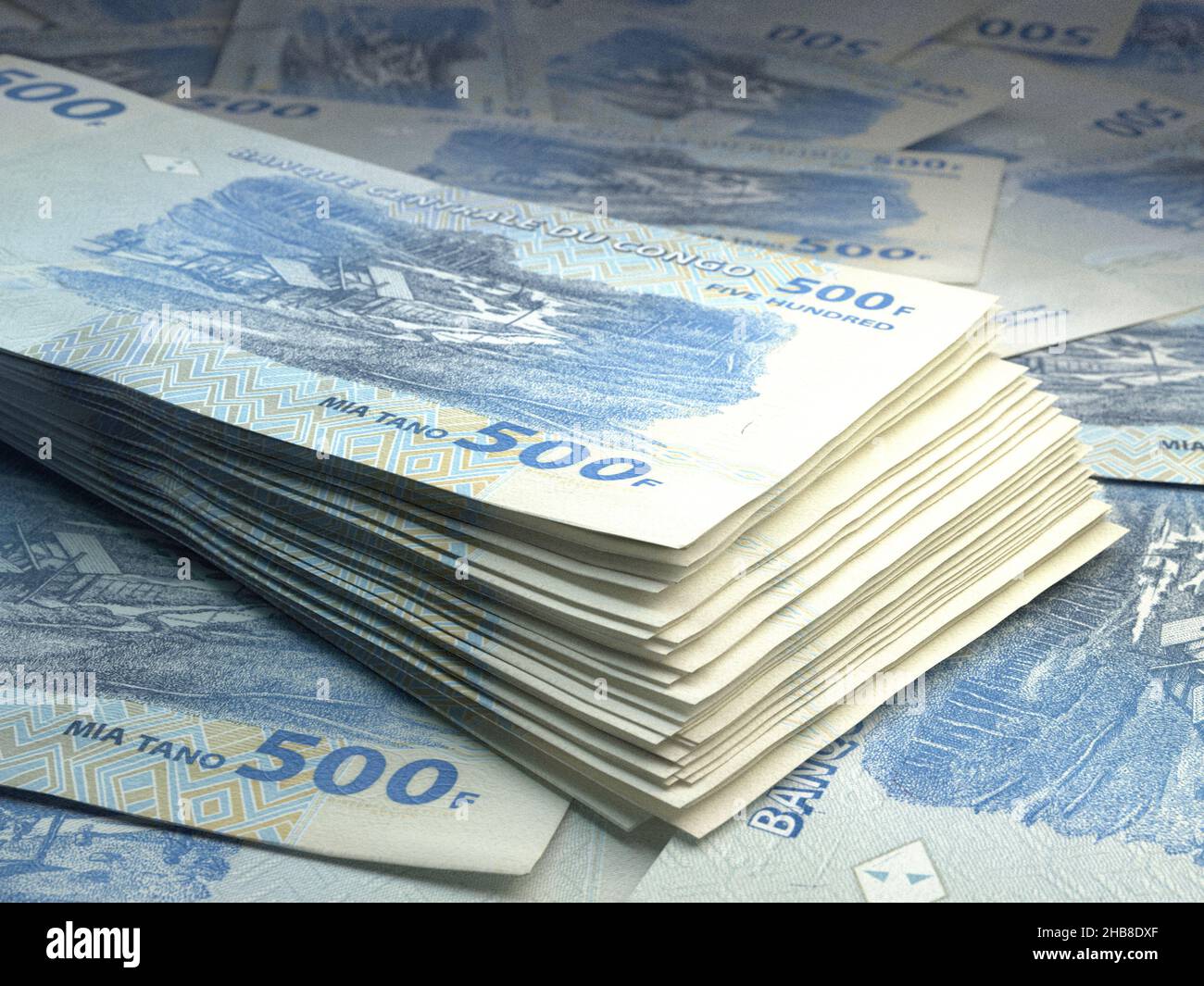 Money of DR Congo. Franc bills. CDF banknotes. 500 French. Business ...