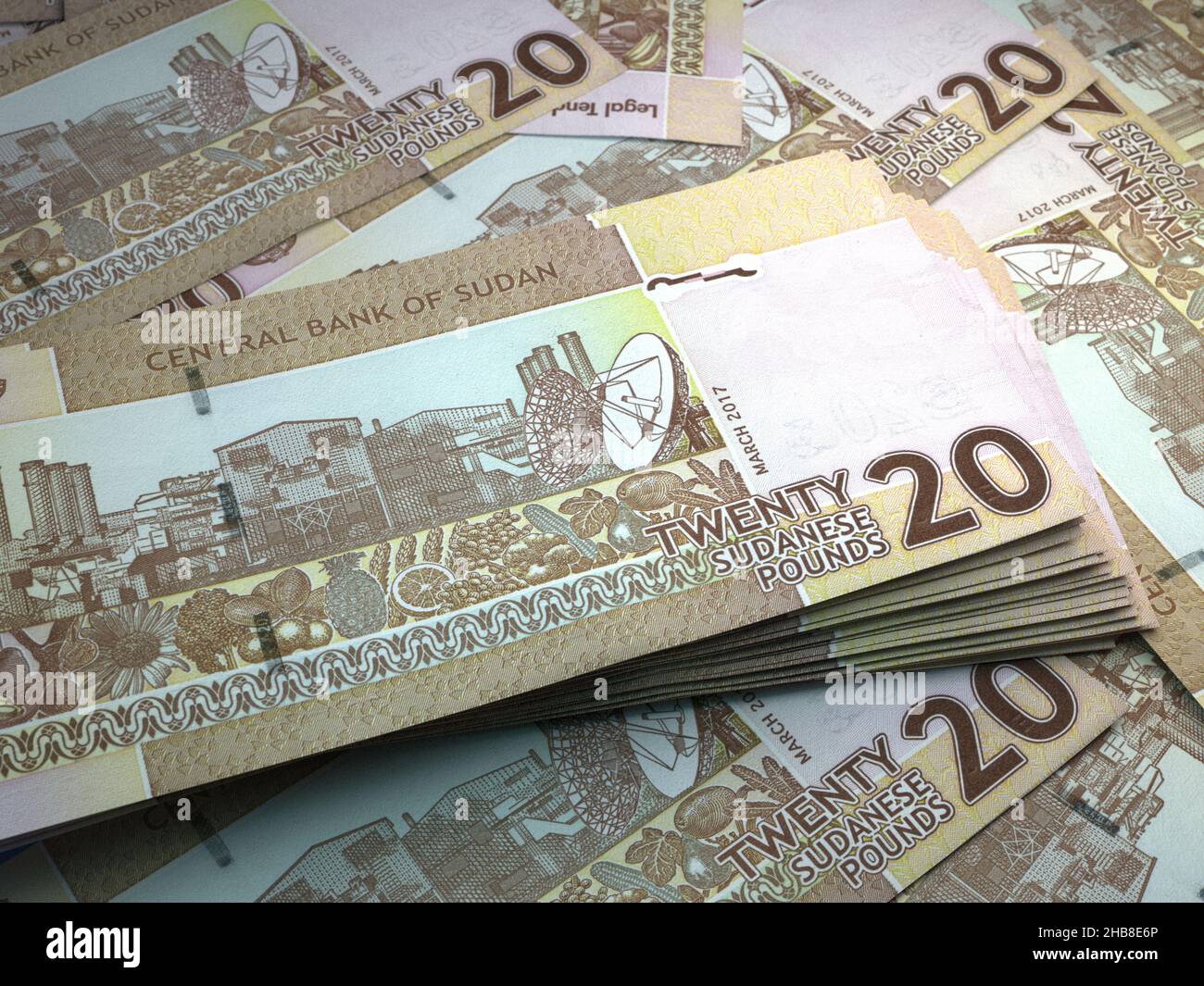 Money of Sudan. Sudanese pound bills. SDG banknotes. 20 pounds ...