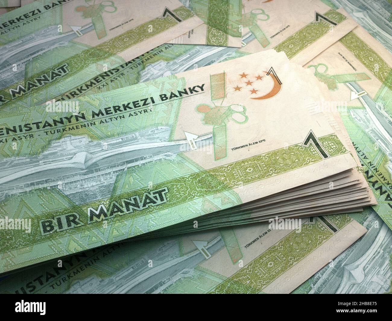 Money of Turkmenistan. Manat bills. TMT banknotes. 1 Turkmen. Business ...