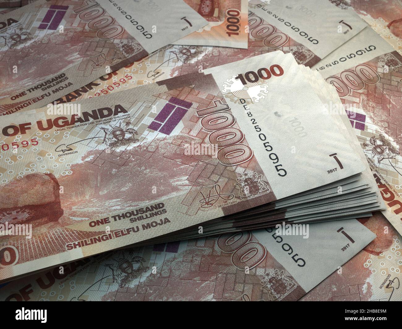 Money of Uganda. Shilling bills. UGX banknotes. 1000 Ganga. Business ...