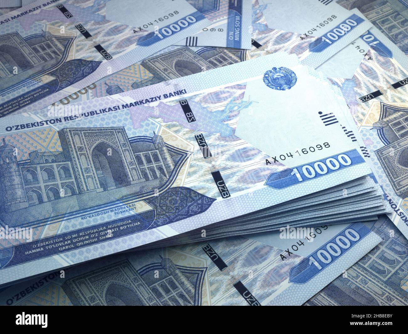 Money of Uzbekistan. Som bills. UZS banknotes. 10000 Uzbek. Business ...