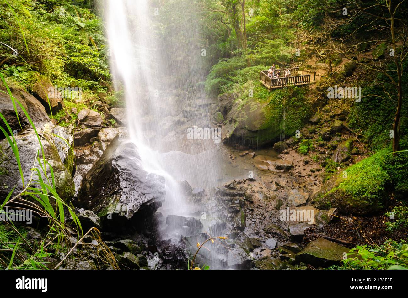 Hidden view of Sandiaoling Waterfall hiking trail in Taiwan Stock Photo ...