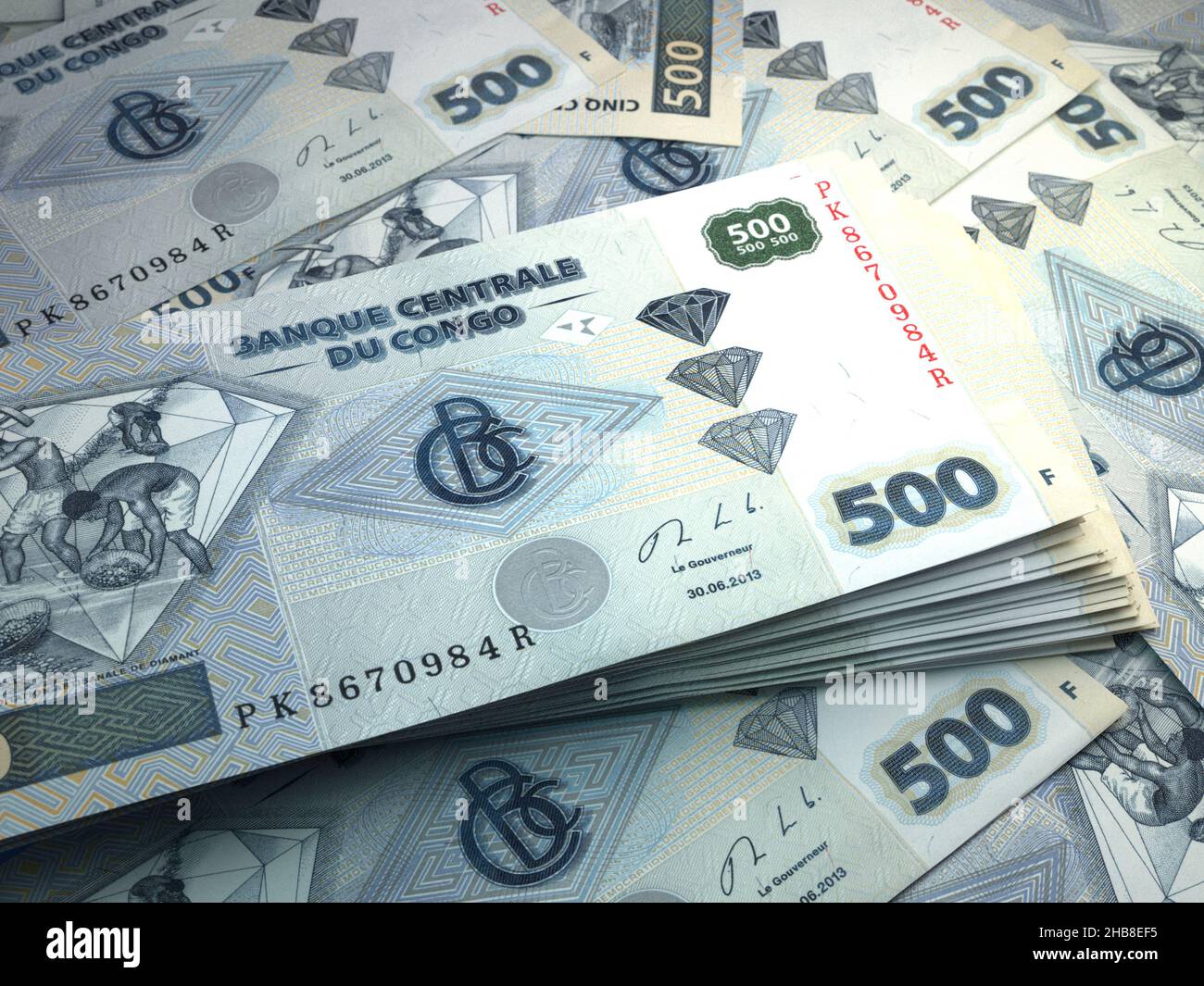 Money of DR Congo. Franc bills. CDF banknotes. 500 French. Business ...