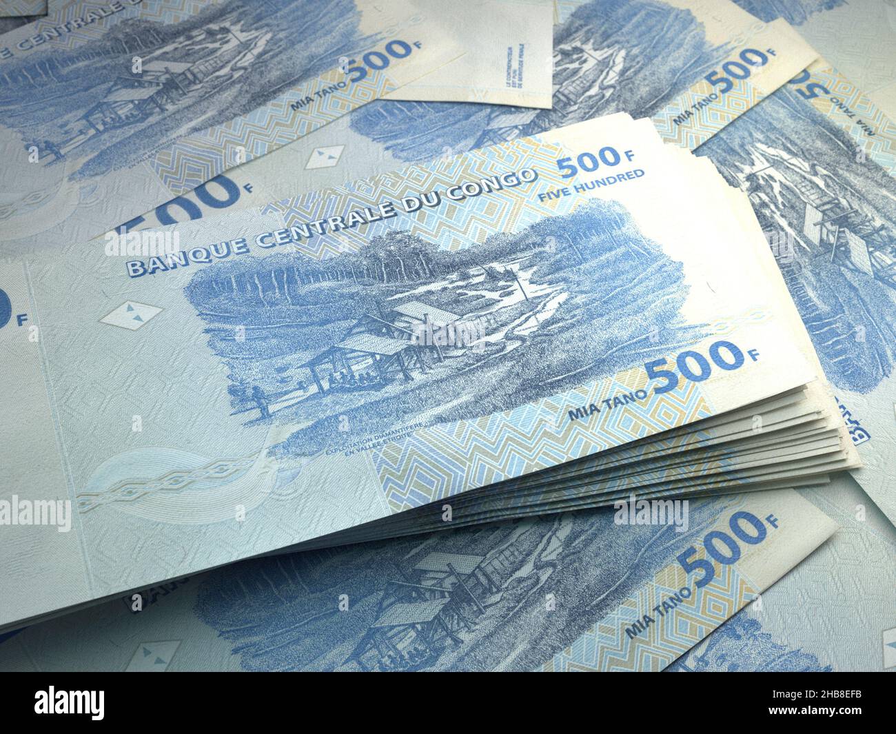 Money of DR Congo. Franc bills. CDF banknotes. 500 French. Business ...