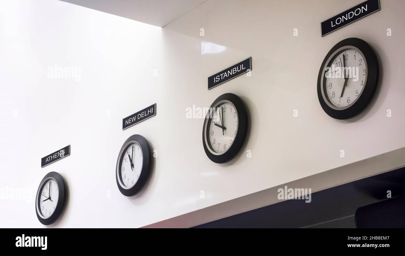 Time zone clocks hi-res stock photography and images - Alamy