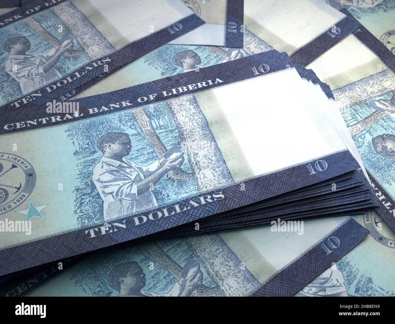 Money of Liberia. Dollar bills. LRD banknotes. 10 English. Business ...