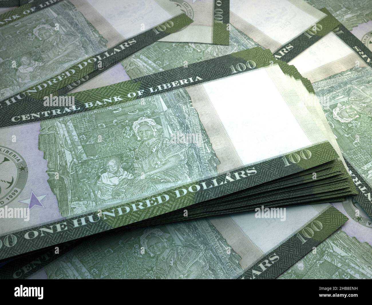 Money of Liberia. Dollar bills. LRD banknotes. 100 English. Business ...