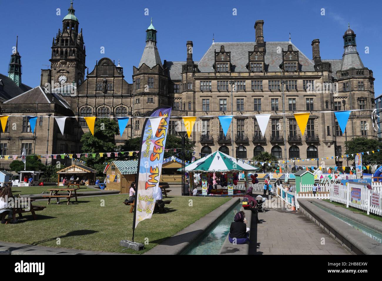 The seaside - childrens playground in the Peace gardens, Sheffield city ...
