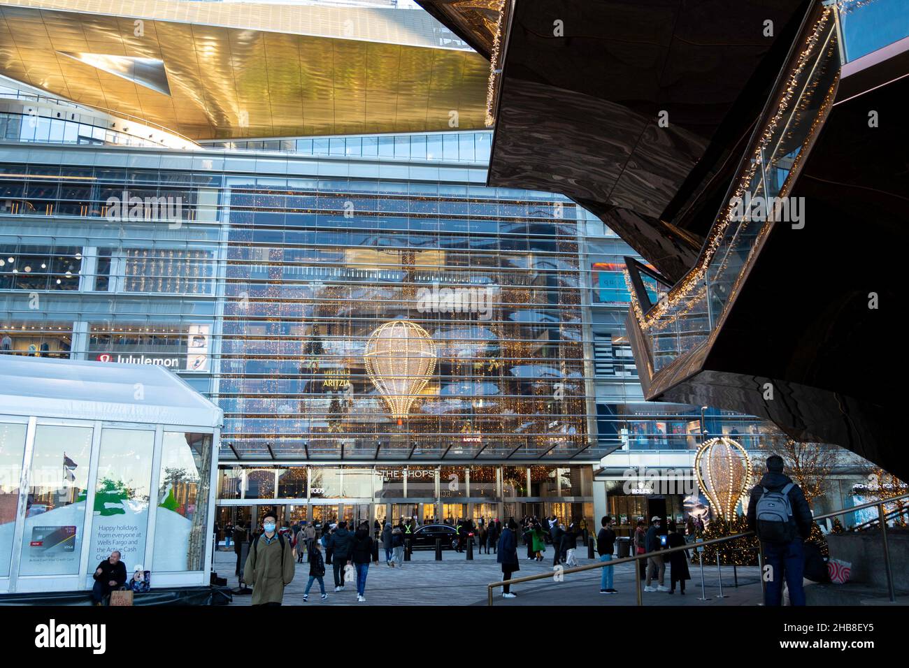 Shine Bright light display during the holiday season in The Shops at Hudson Yards, New York City ...