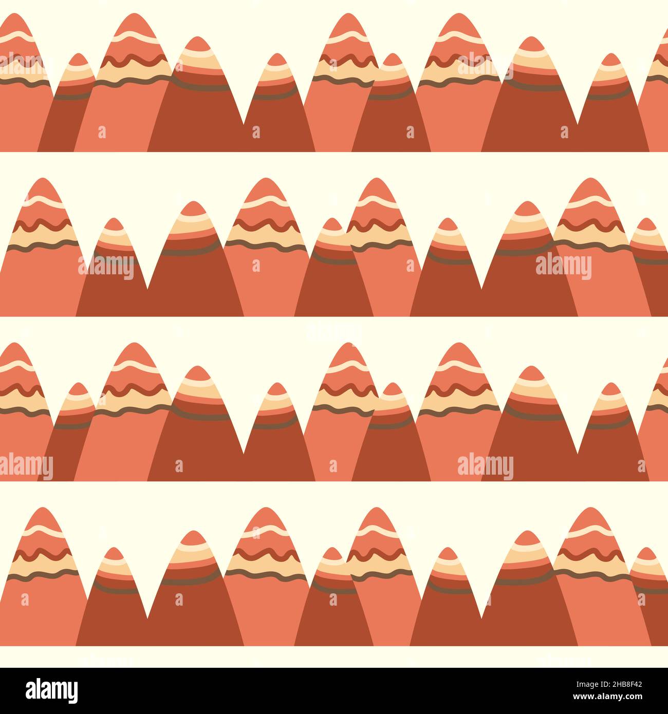 Vintage beautiful seamless desert pattern illustration. Landscape with ...