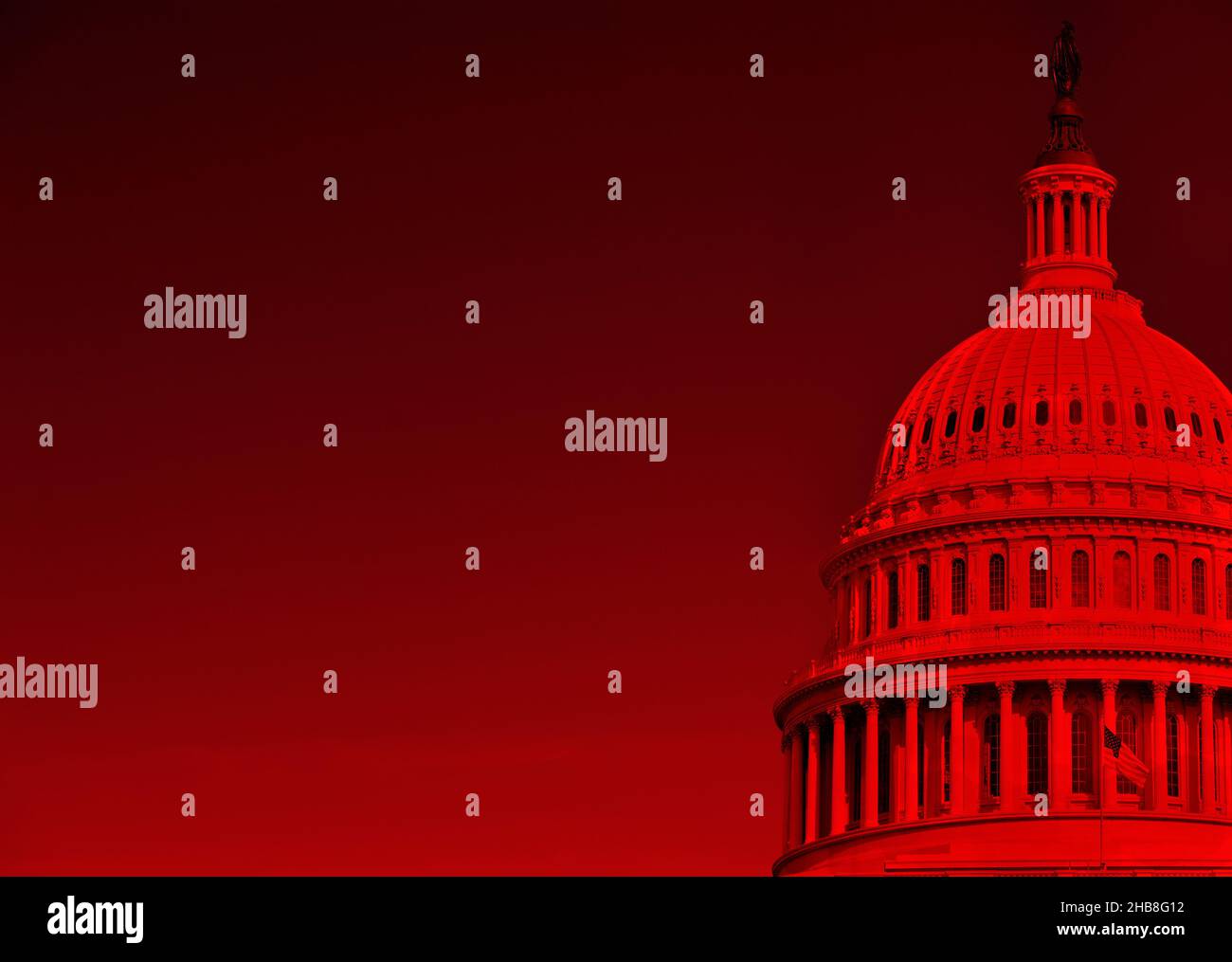 USA, Washington D.C., USA Capital Building on red background Stock ...
