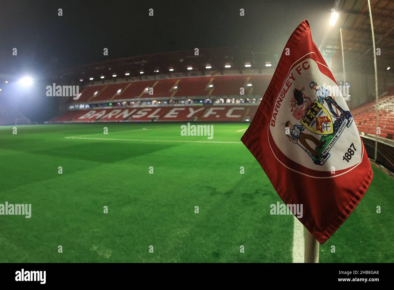 Barnsley FC corner flag Stock Photo - Alamy