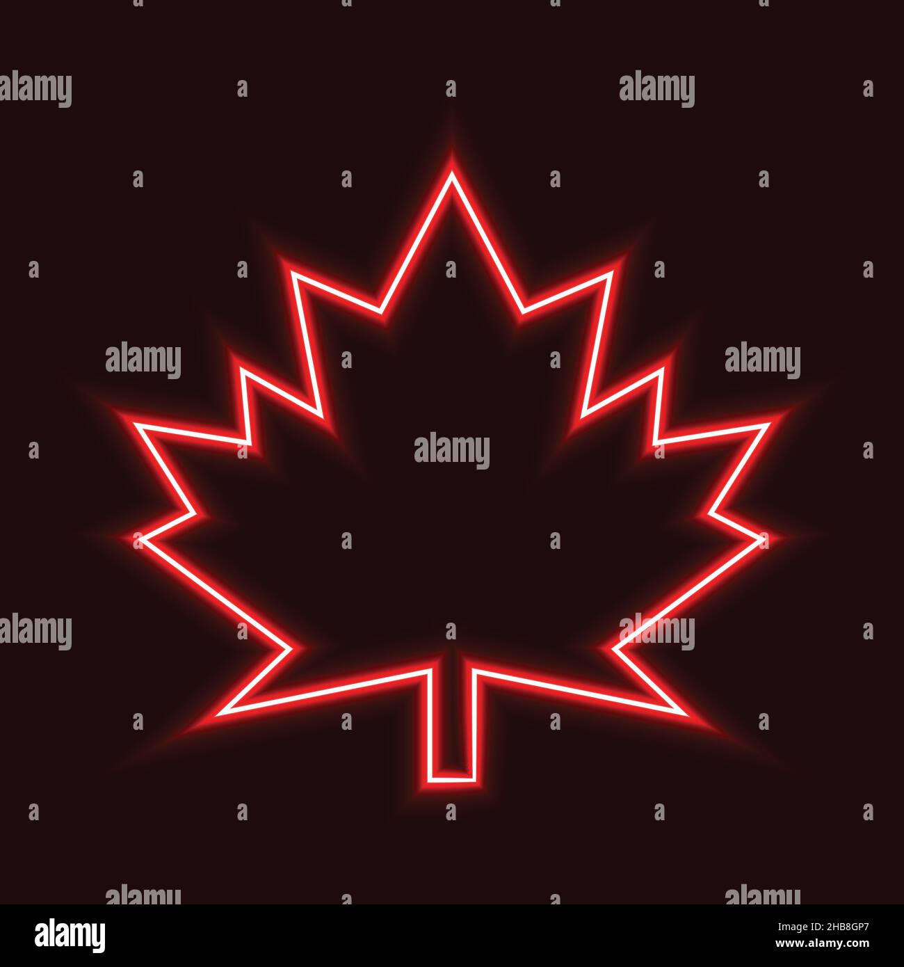 Isolated Maple leaf vector design with neon light. vector illustration ...