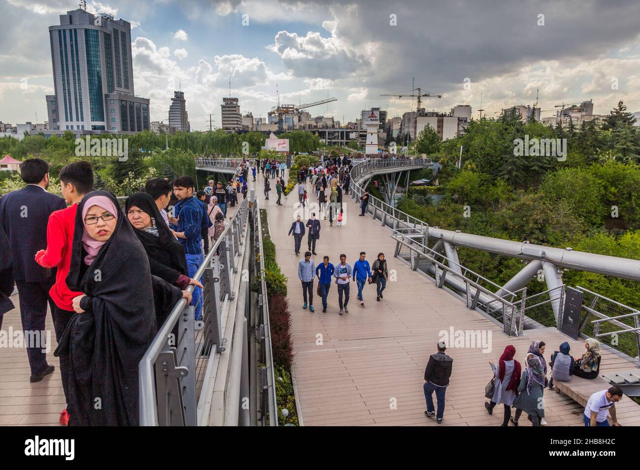 TEHRAN, IRAN - APRIL 14, 2018: View of Tabiat pedestrian bridge in ...