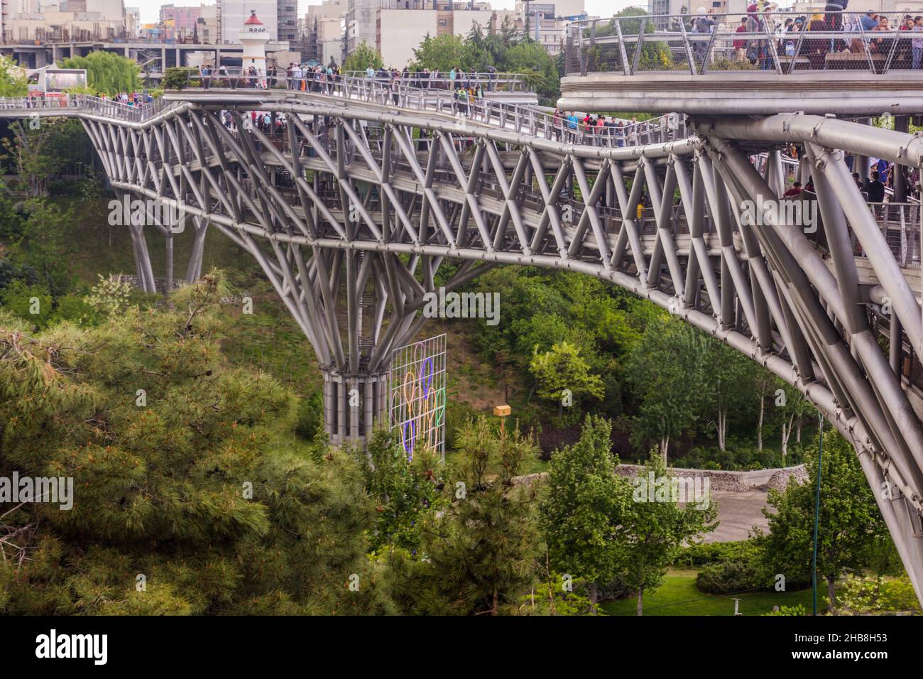 TEHRAN, IRAN - APRIL 14, 2018: View of Tabiat pedestrian bridge in ...