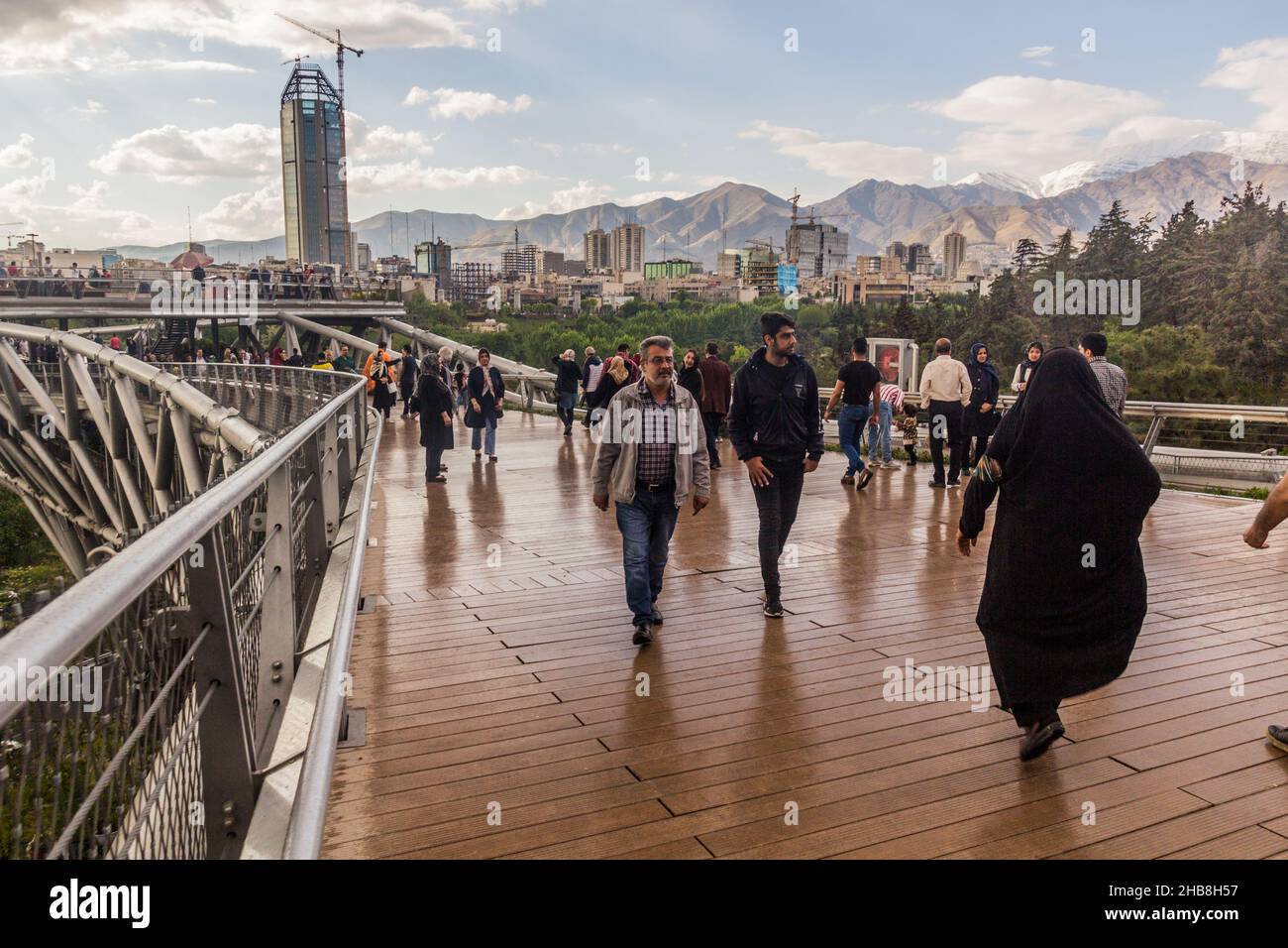 TEHRAN, IRAN - APRIL 14, 2018: View of Tabiat pedestrian bridge in ...