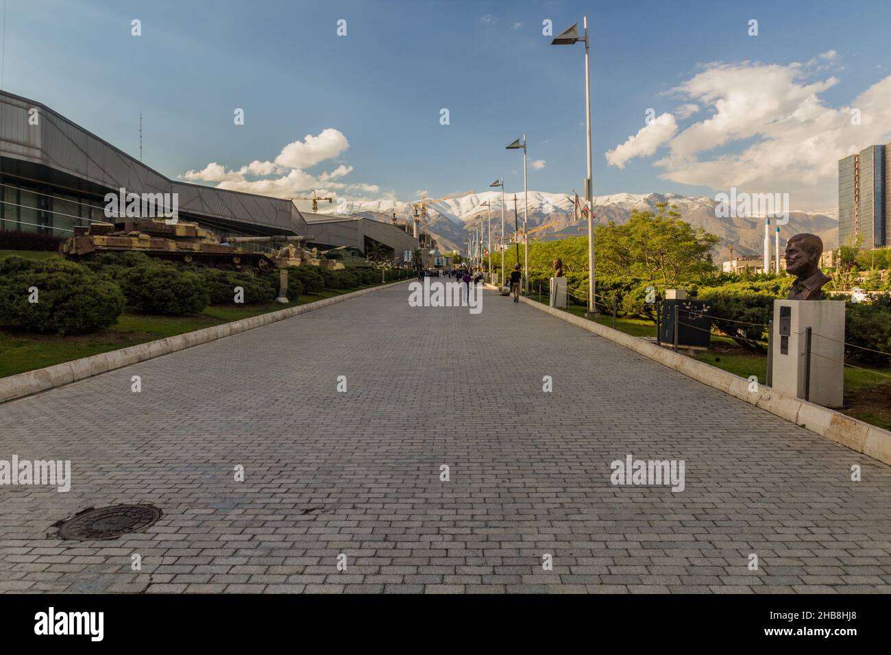 TEHRAN, IRAN - APRIL 14, 2018: Military exhibits at the Holy Defense ...