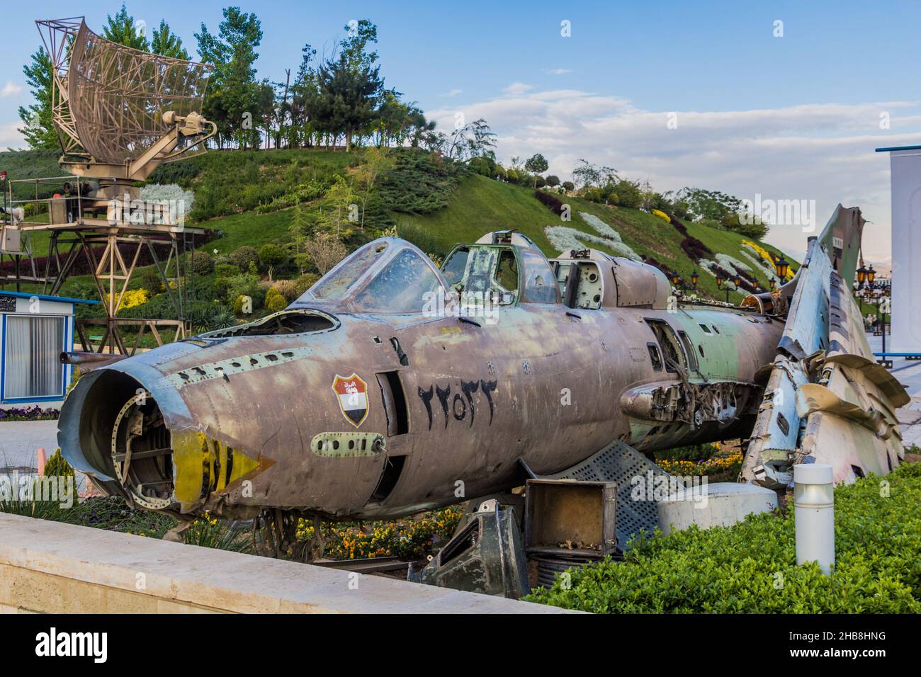 TEHRAN, IRAN - APRIL 14, 2018: Rusty jet fighter at the Islamic ...