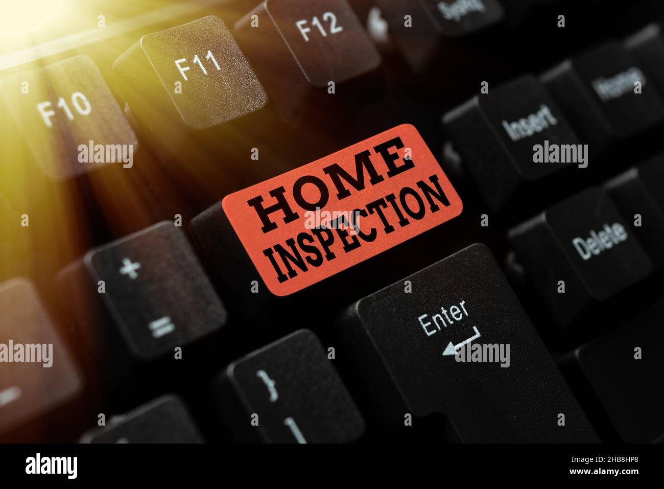 Sign displaying Home Inspection. Word Written on Examination of the ...