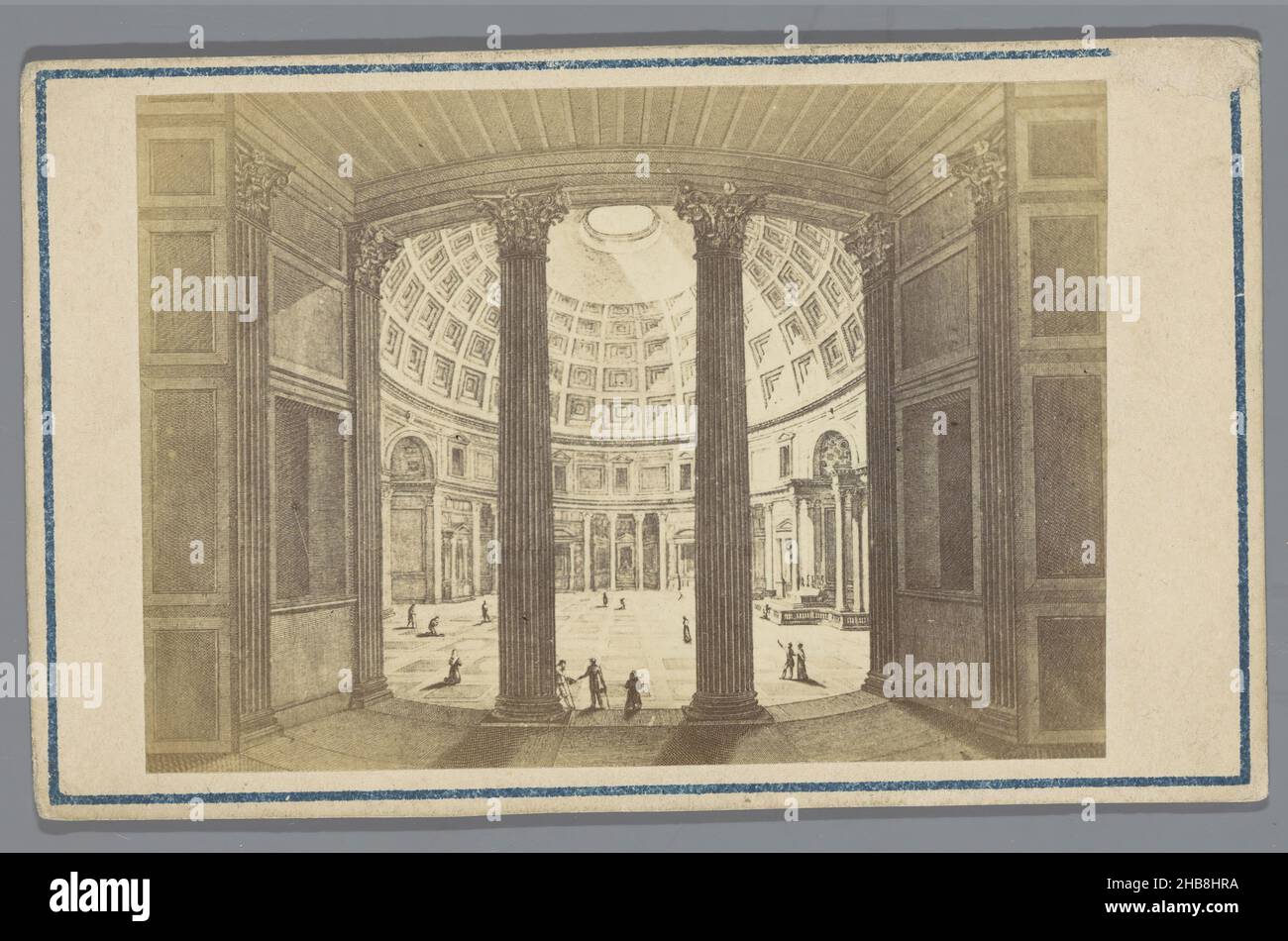 Photoreproduction of an engraving of the interior of the Pantheon in ...