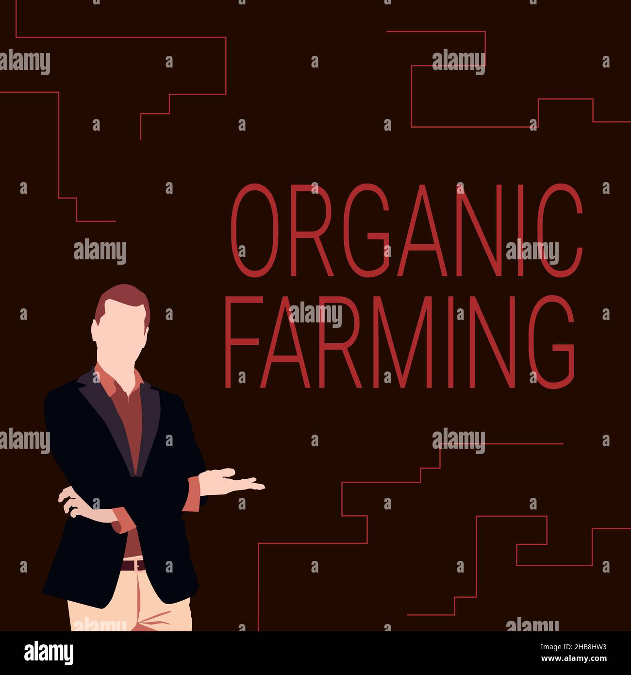 Sign displaying Organic Farming. Word Written on an integrated farming ...