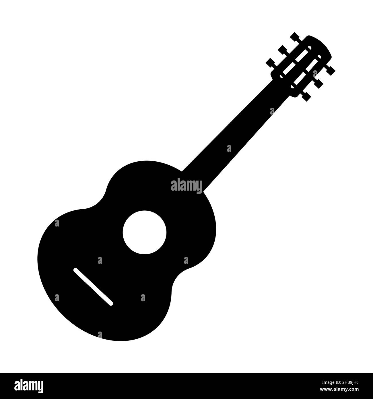 Acoustic guitar icon. Musical instrument in flat style. Design for ...