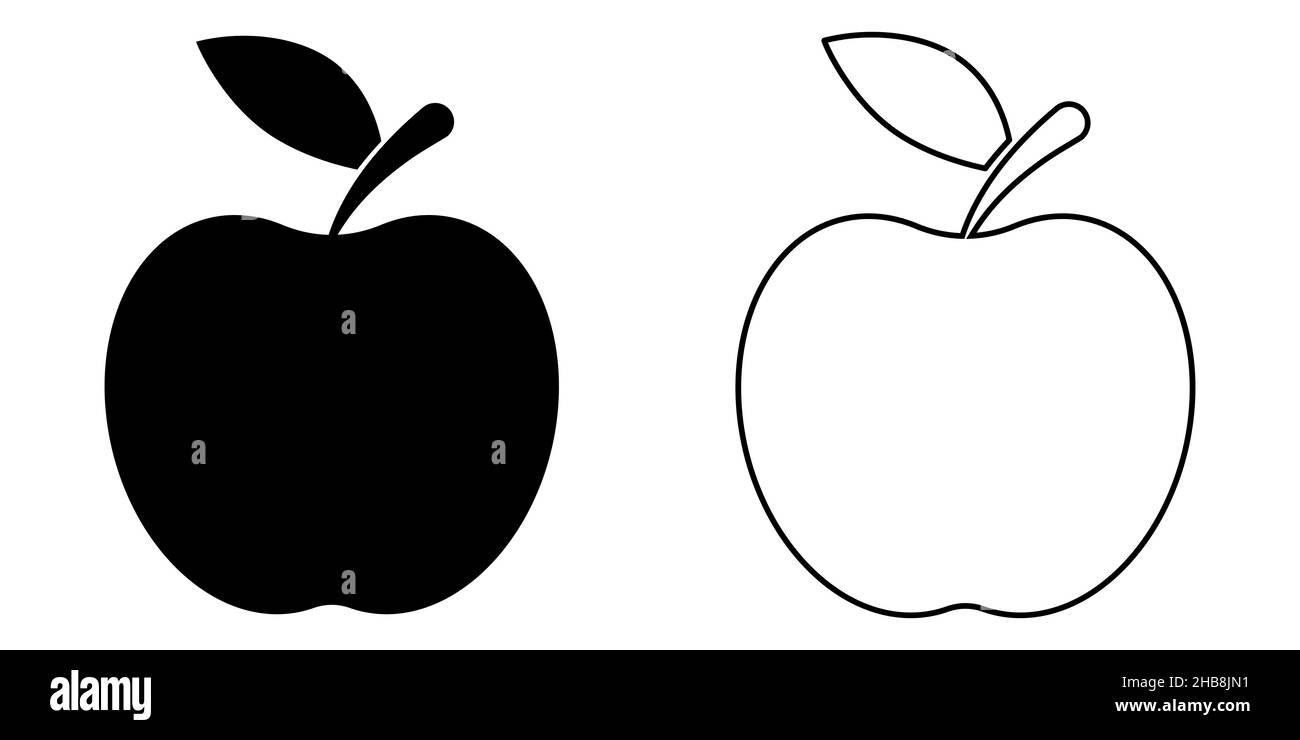 Apple icon set. Flat and line art style. Symbol for your website design ...