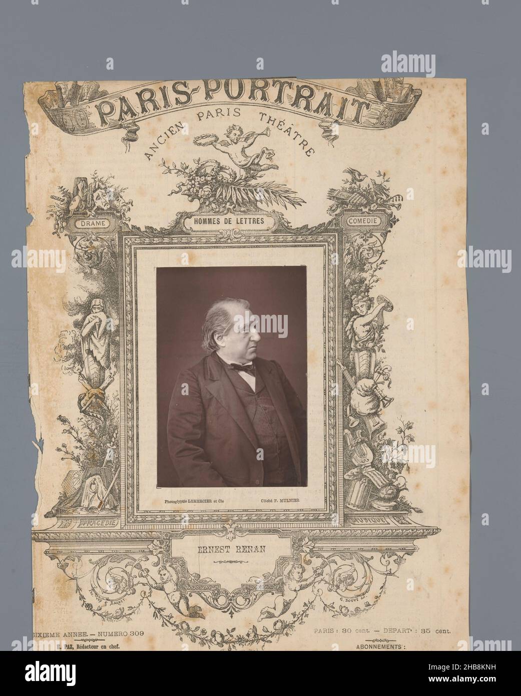 Portrait of Ernest Renan, Ernest Renan (title on object), Ferdinand ...