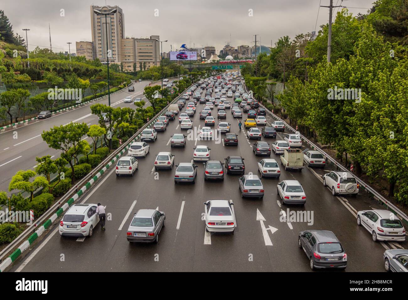 TEHRAN, IRAN - APRIL 16, 2018: Traffic on Hemmat Expressway in Tehran ...