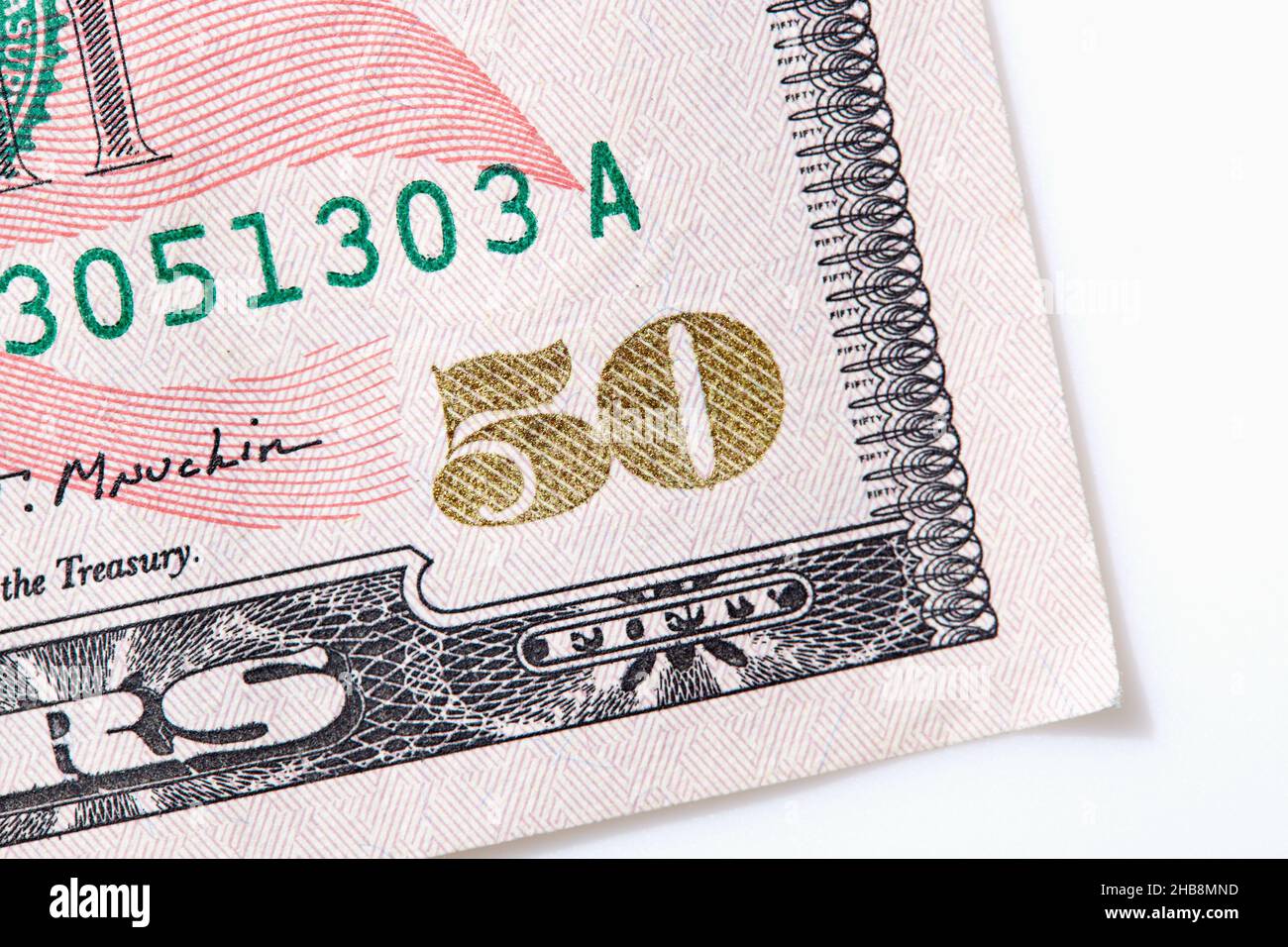 Close-up of fifty dollar bill Stock Photo - Alamy