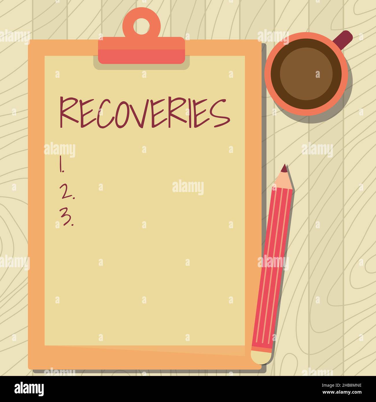 Writing displaying text Recoveries. Business concept process of ...