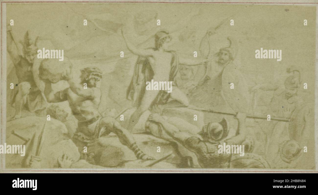Photoreproduction of a painting of Aeneas at the Battle of Latium ...