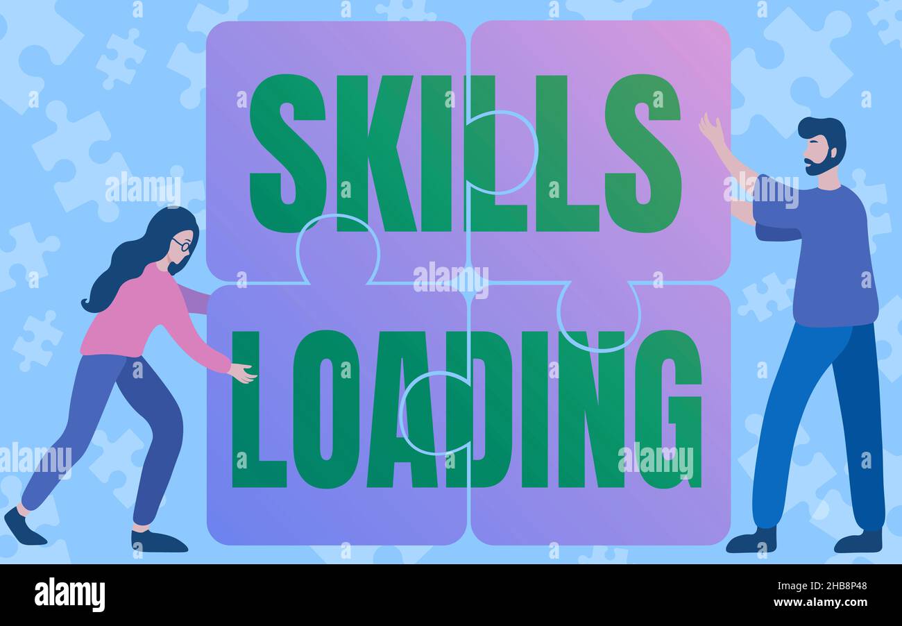 Inspiration showing sign Skills Loading. Business showcase points out the degree of difficulty ...
