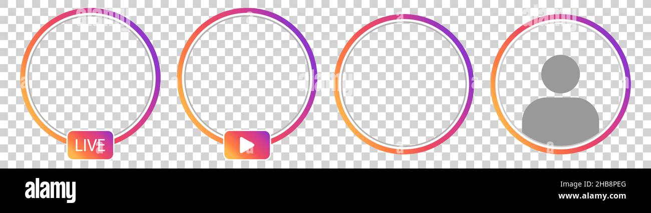 Instagram story, live stream, new story hashtag vector set. Instagram ...