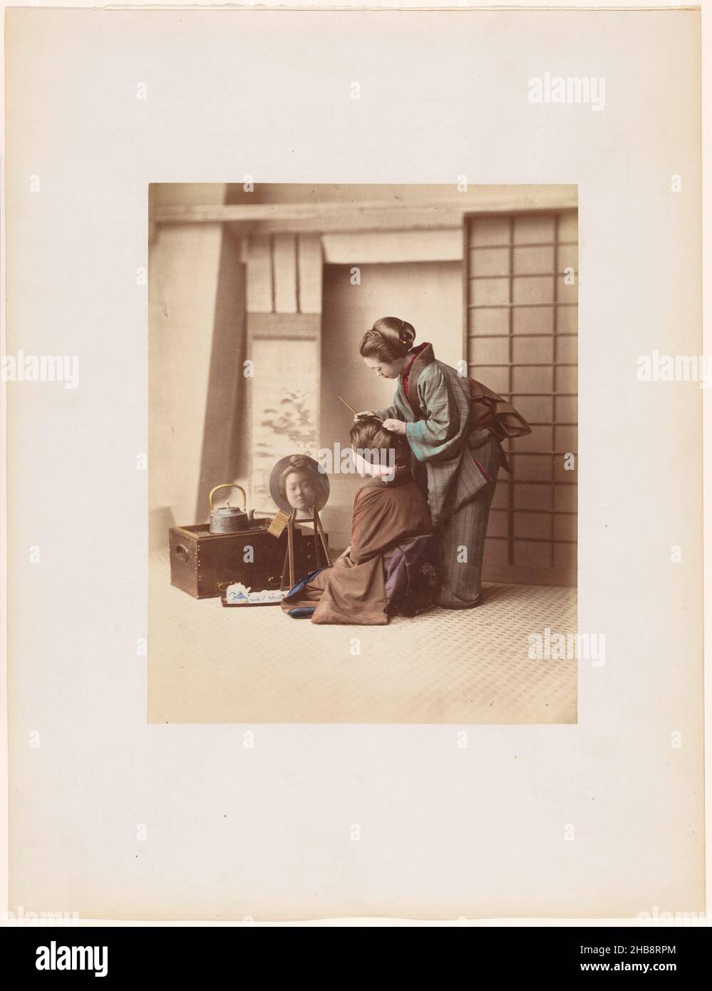 Geisha at her Toilet, Felice Beato (attributed to), Japan, 1863 - 1877 ...