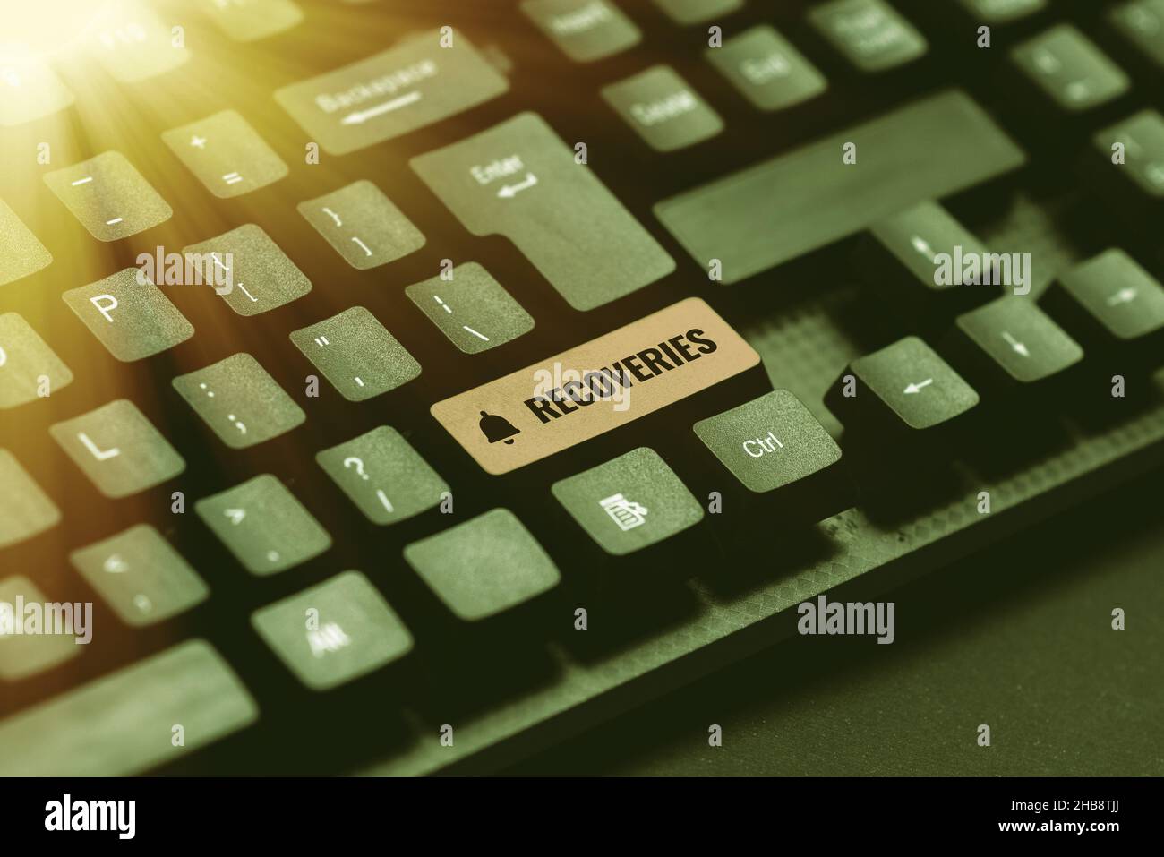 Hand writing sign Recoveries. Business concept process of regaining ...