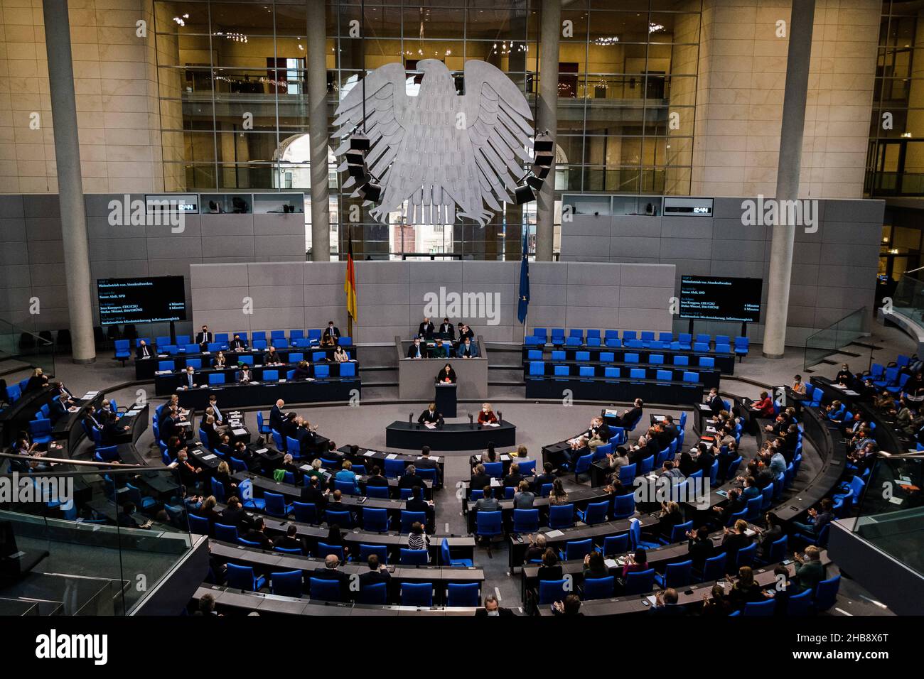 Berlin, Germany. 16th Dec, 2021. Members of the 20th Bundestag, the ...
