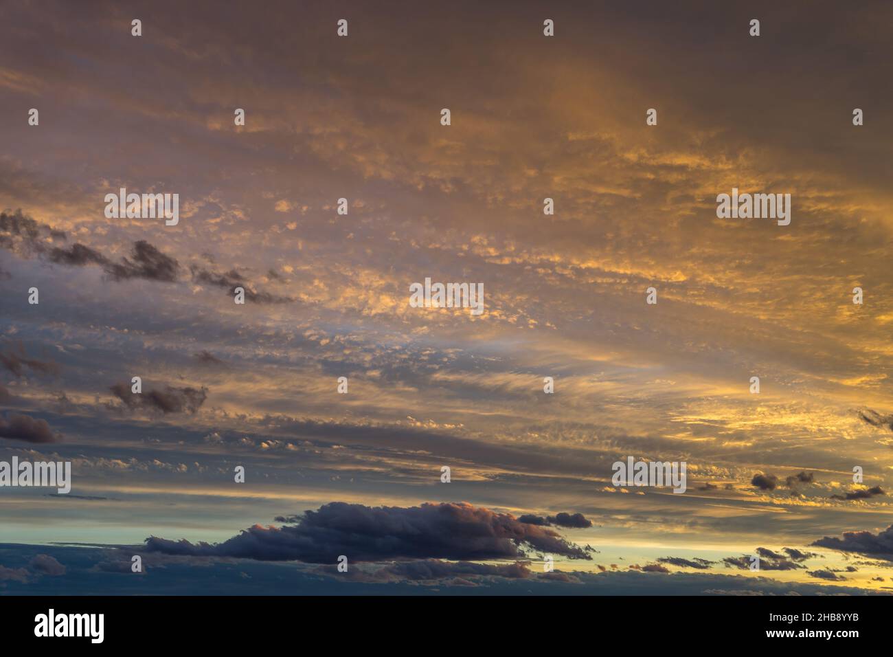 colorful clouds in the magical sunset sky on the mediterranean coast in ...