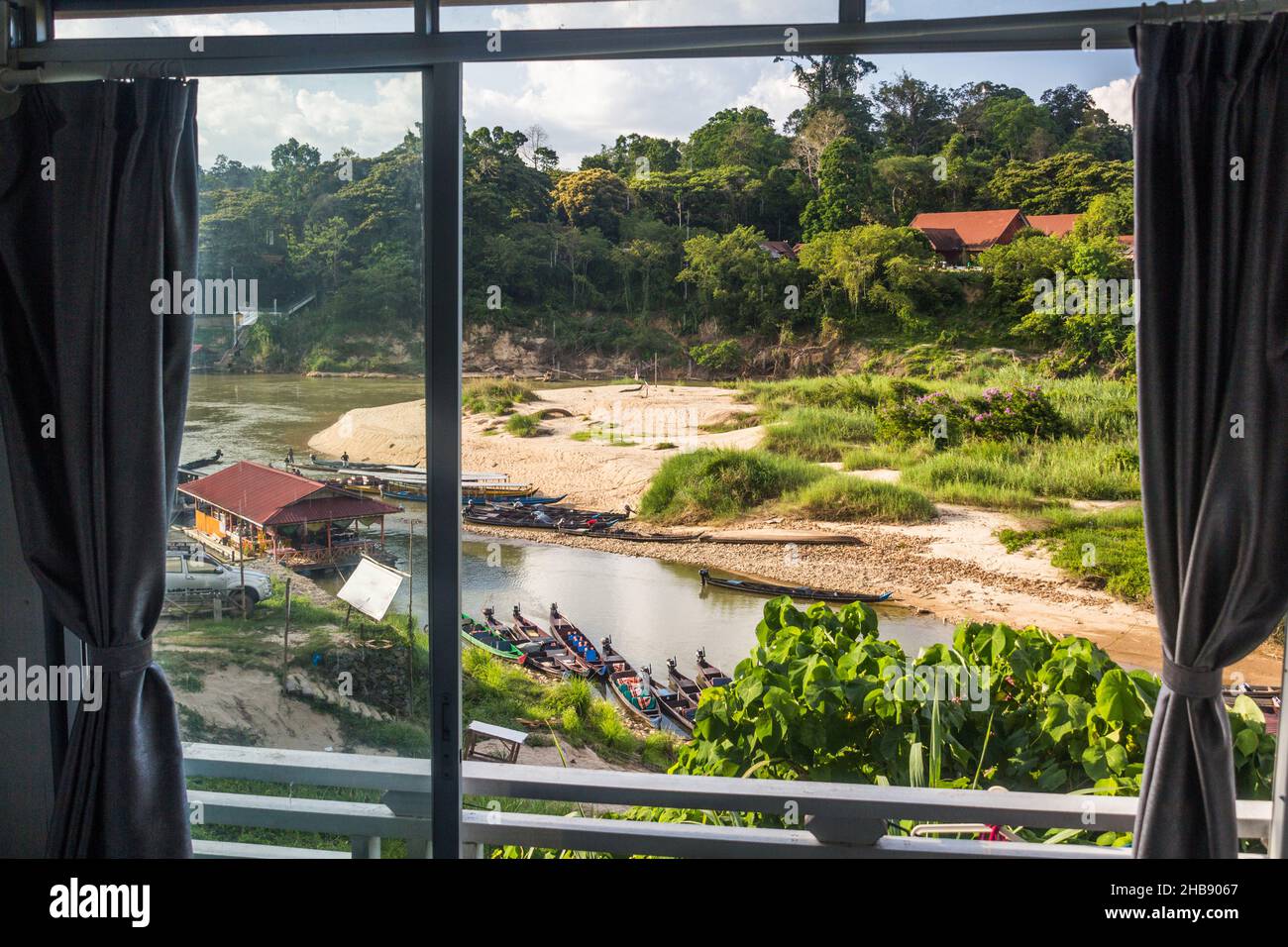 View from window to the Tembeling river in Kuala Tahan village, Taman ...