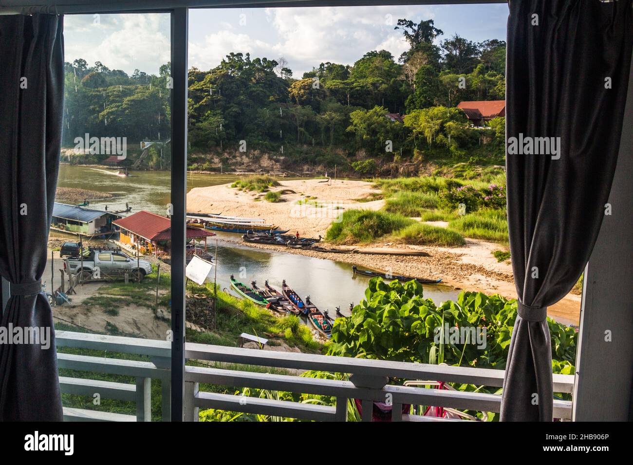 View from window to the Tembeling river in Kuala Tahan village, Taman ...