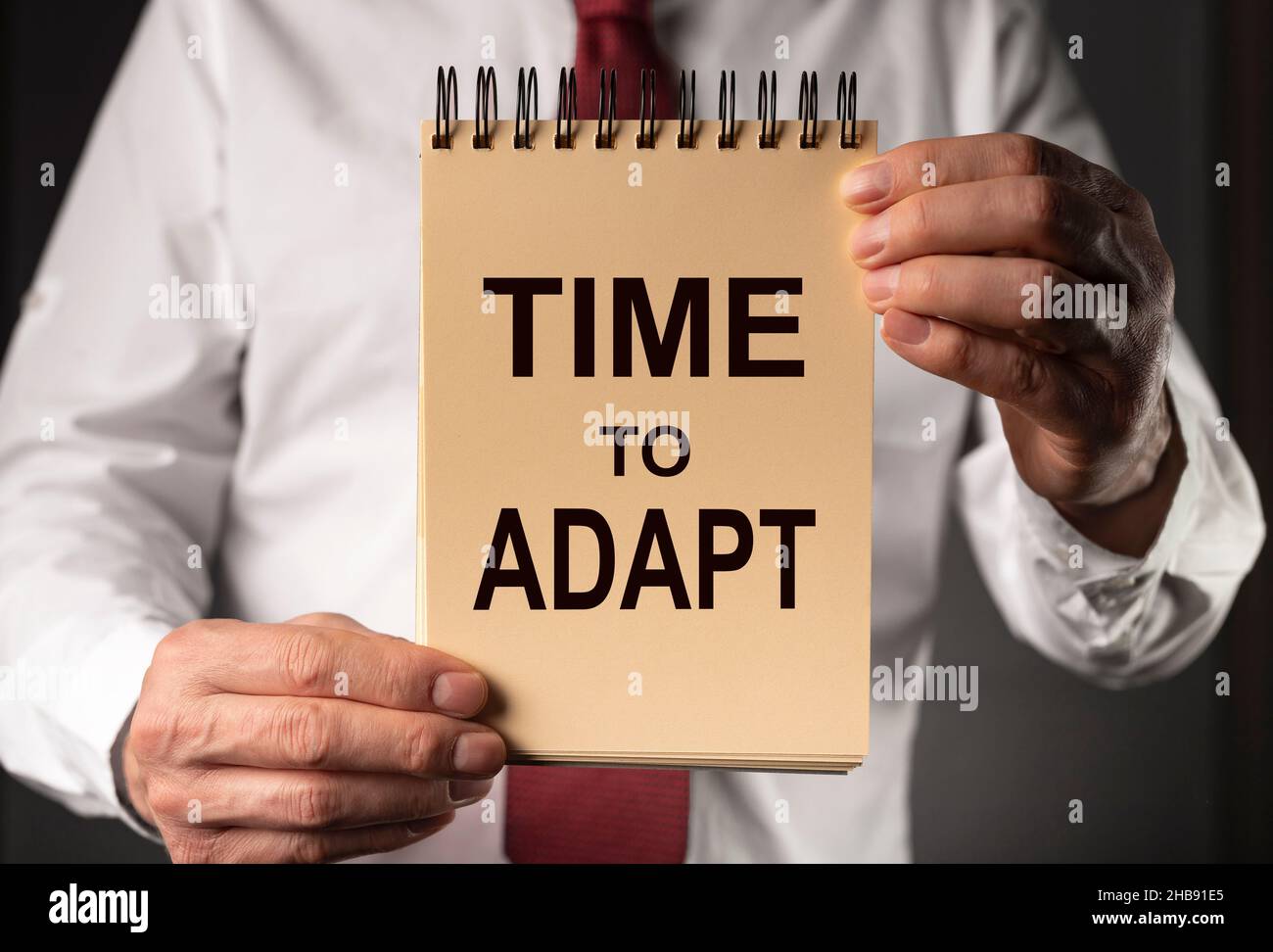 Time to adapt word, concept of adaptation to rules Stock Photo - Alamy