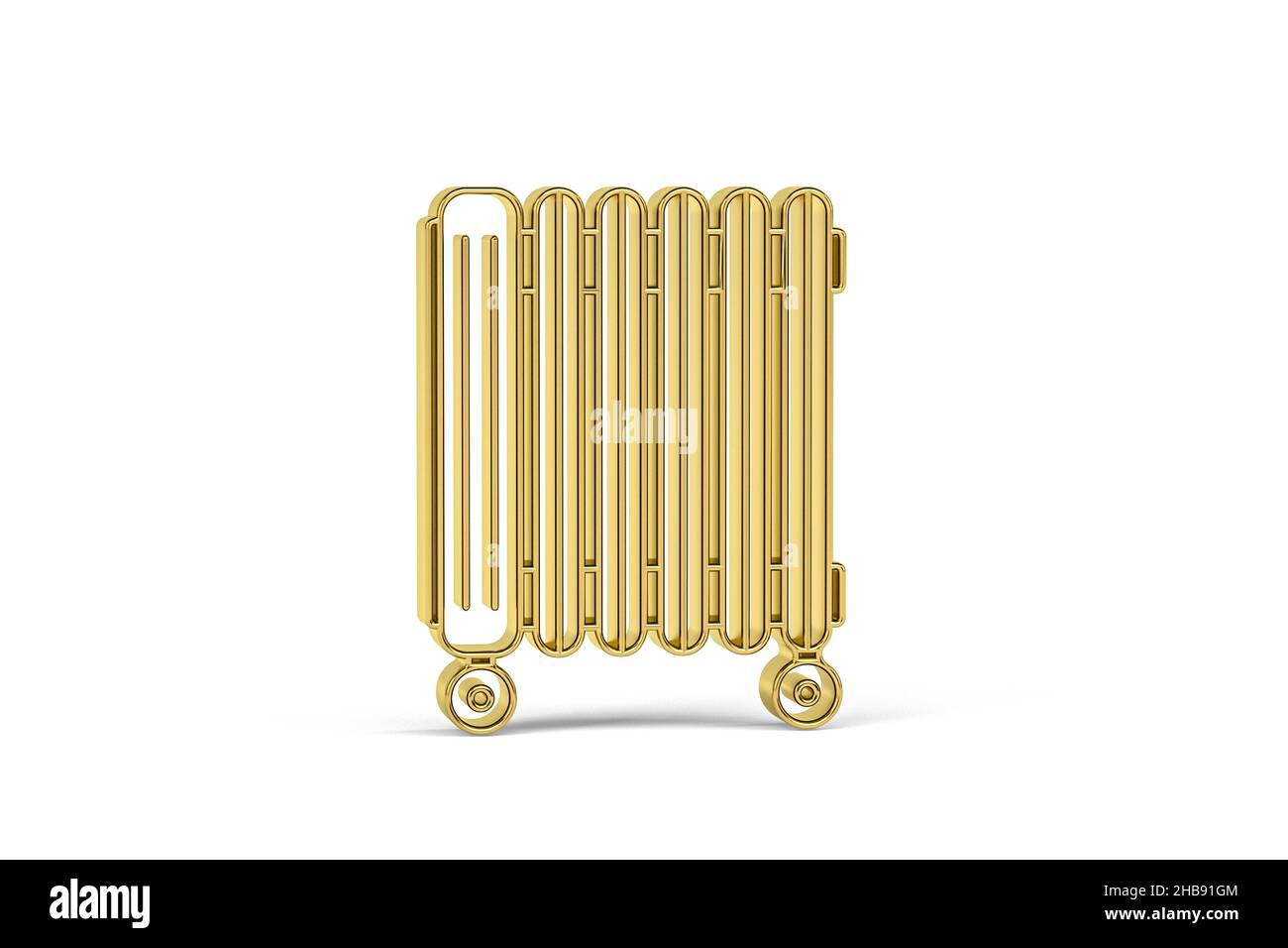 Golden 3d radiator icon isolated on white background - 3d render Stock ...