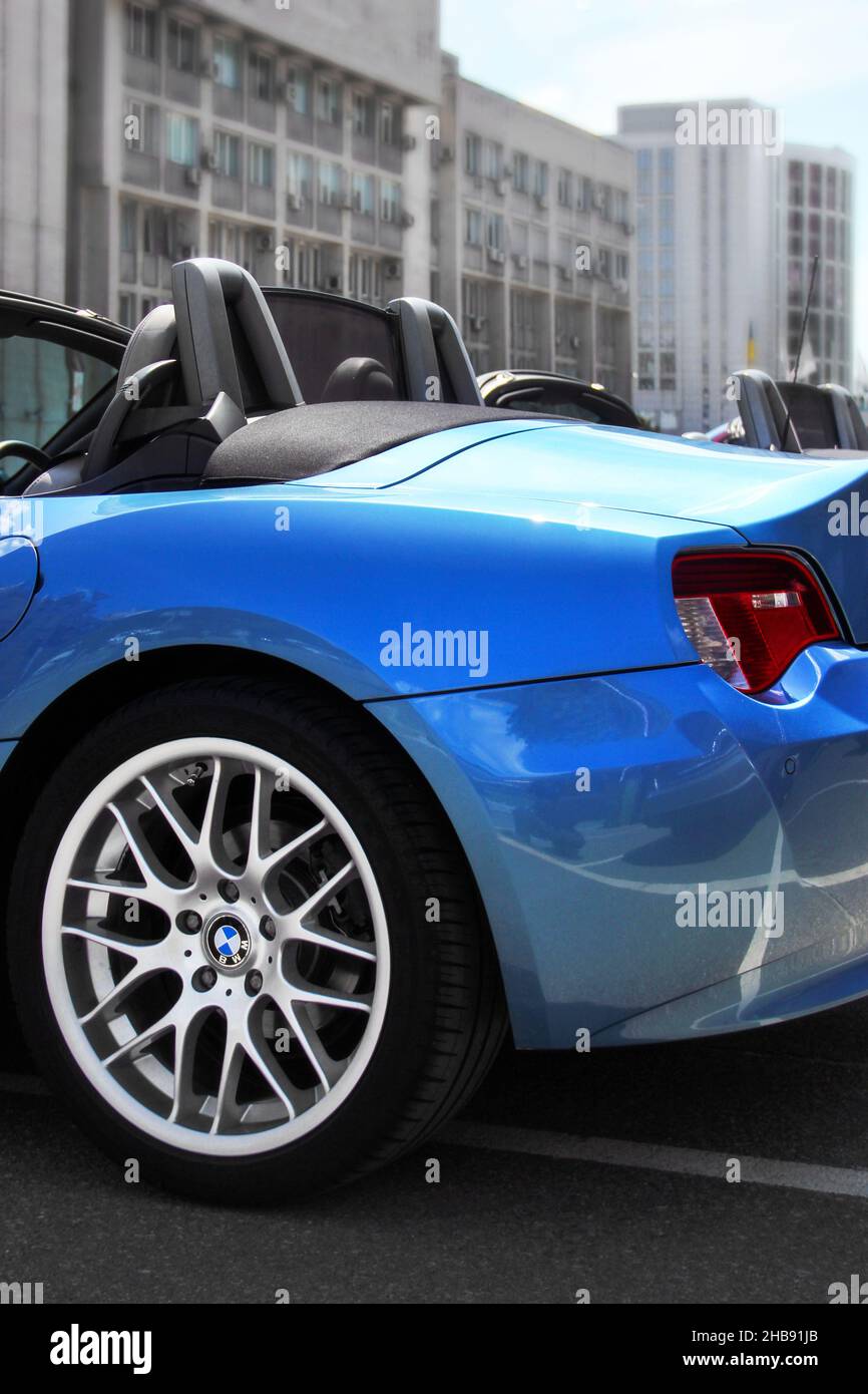 Kiev, Ukraine - May 22, 2021: Blue German BMW Z4 Roadster parked in the ...