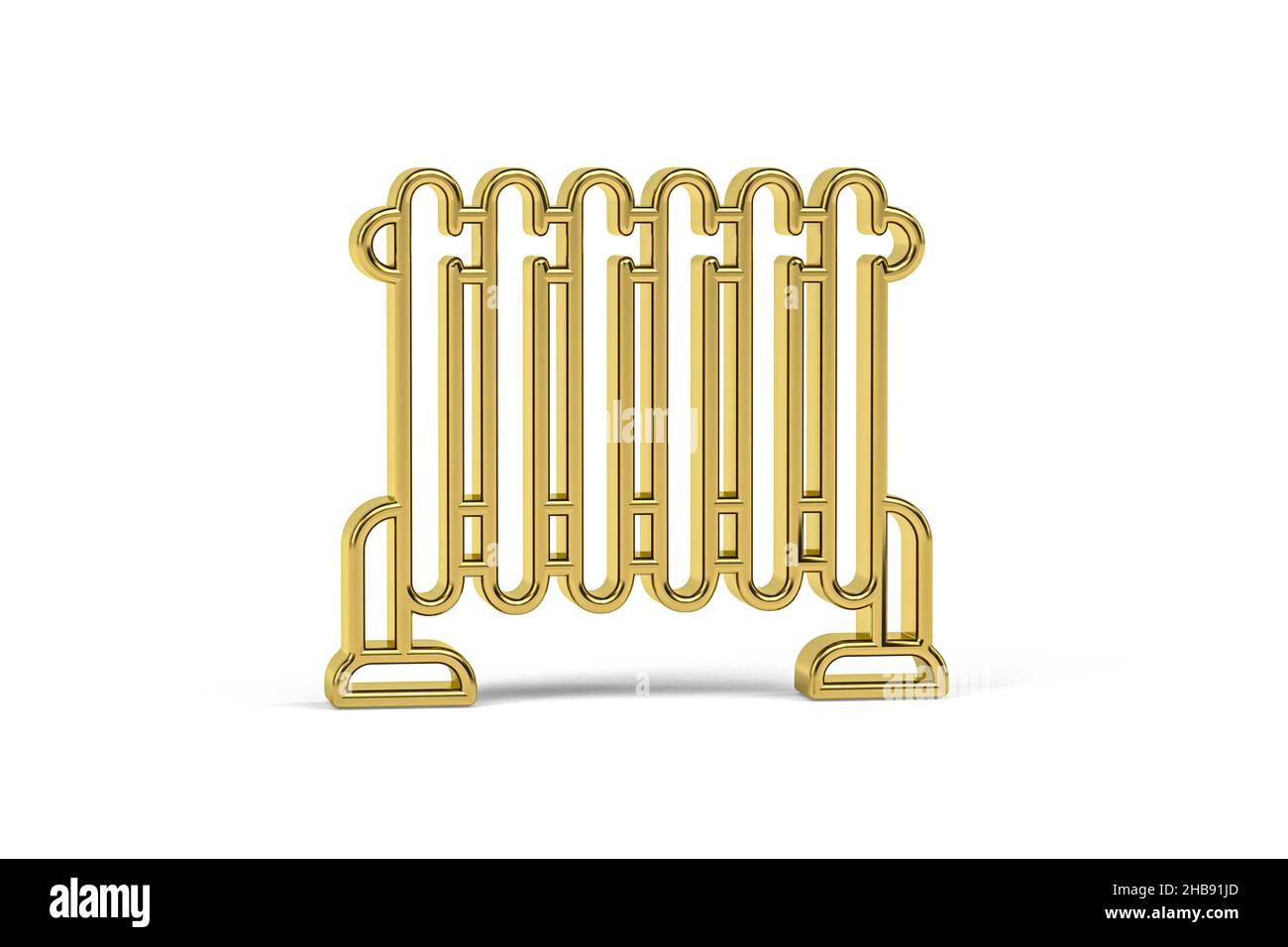 Golden 3d radiator icon isolated on white background - 3d render Stock ...