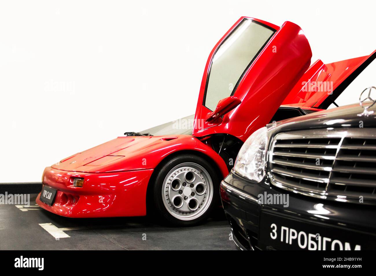 Kiev, Ukraine - May 22, 2021: Red luxury supercar Lamborghini Diablo ...