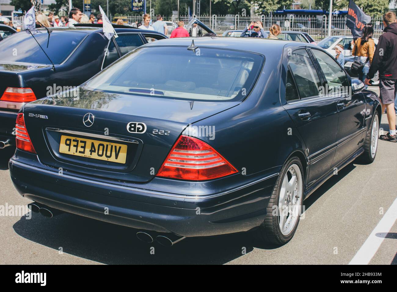 Kiev, Ukraine - June 2, 2012: Mercedes-Benz S55 AMG (W220) in the city ...