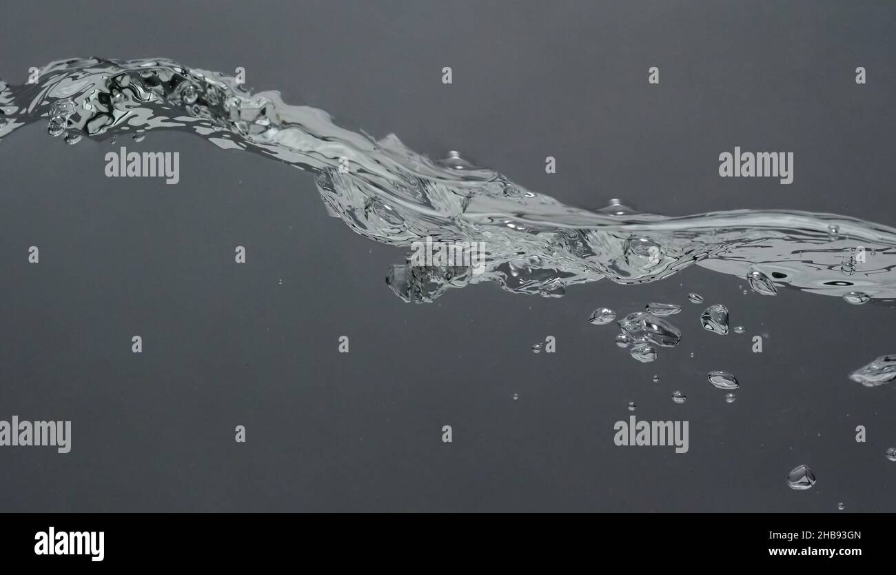 Soda water bubble splashing and floating drop. Represent sparkling and refreshing. Close up soda ...