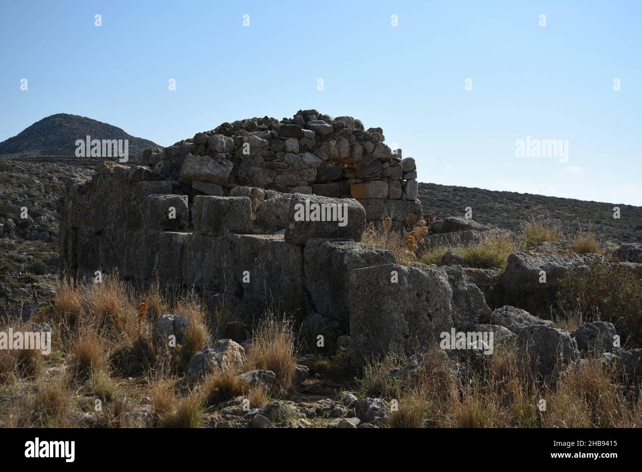 Landscape with scenic view of the ancient Sanctuary and Death Oracle of ...